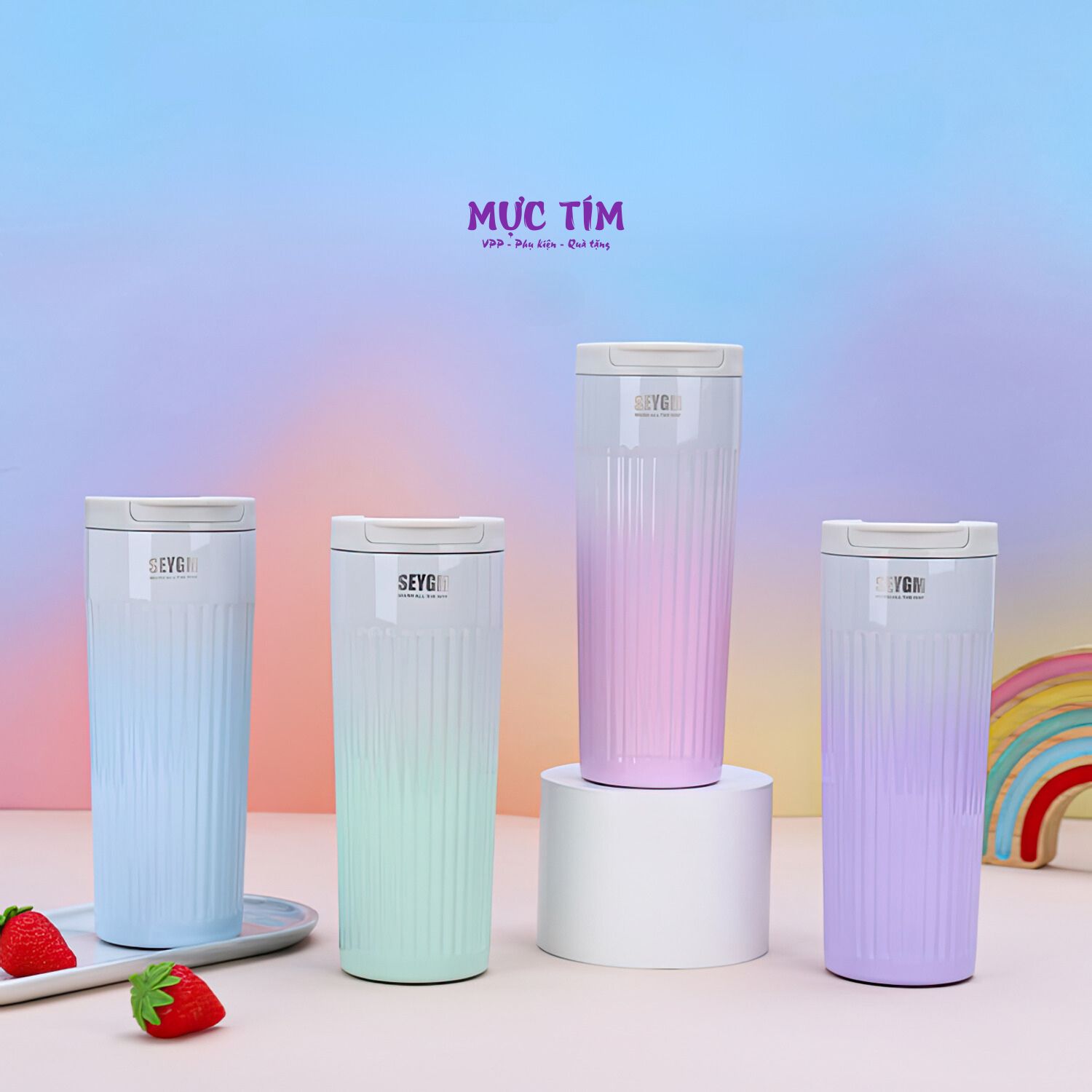 Bình giữ nhiệt Seyom 500ml màu loang pastel