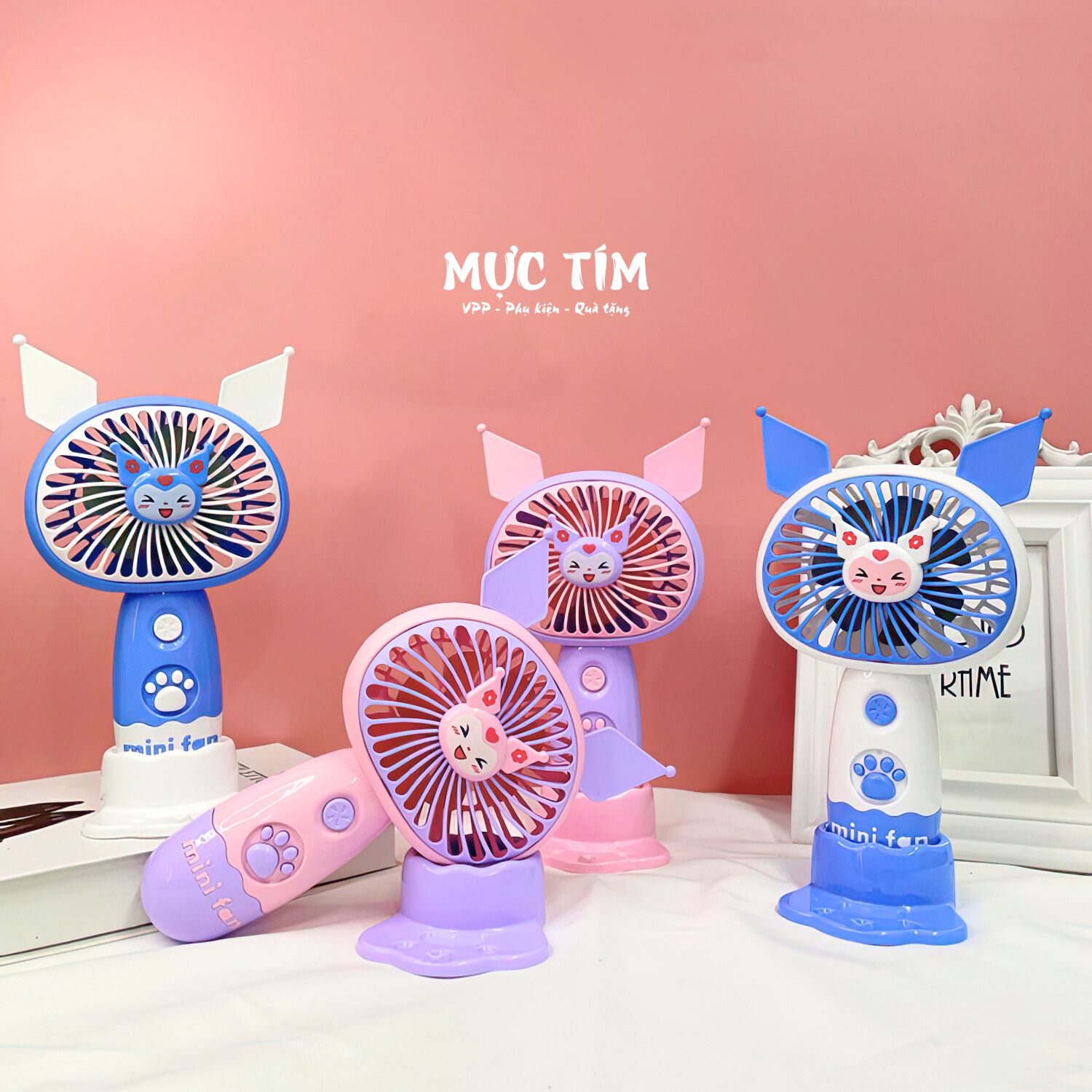 Quạt tích điện Kuromi có đế