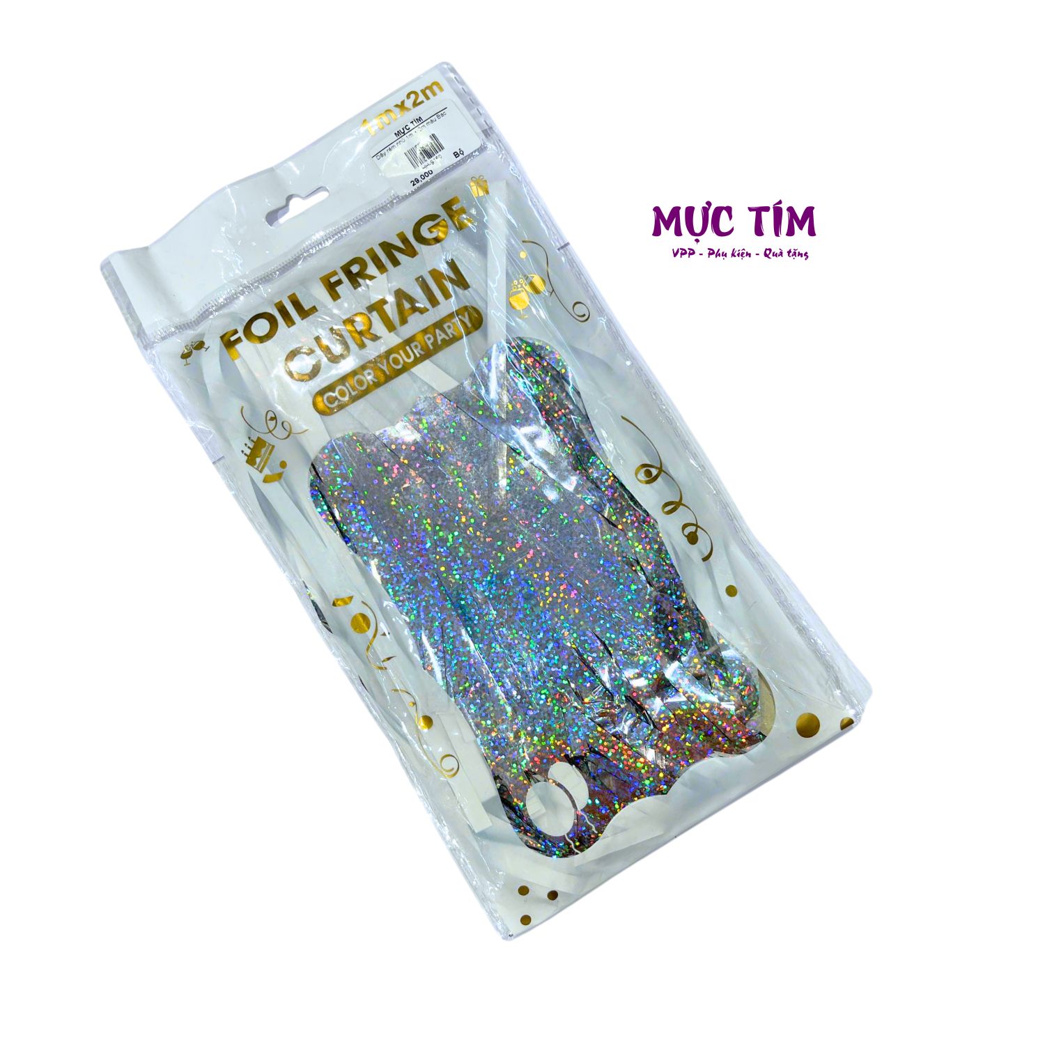 Dây rèm nhũ 1m x 2m màu bạc