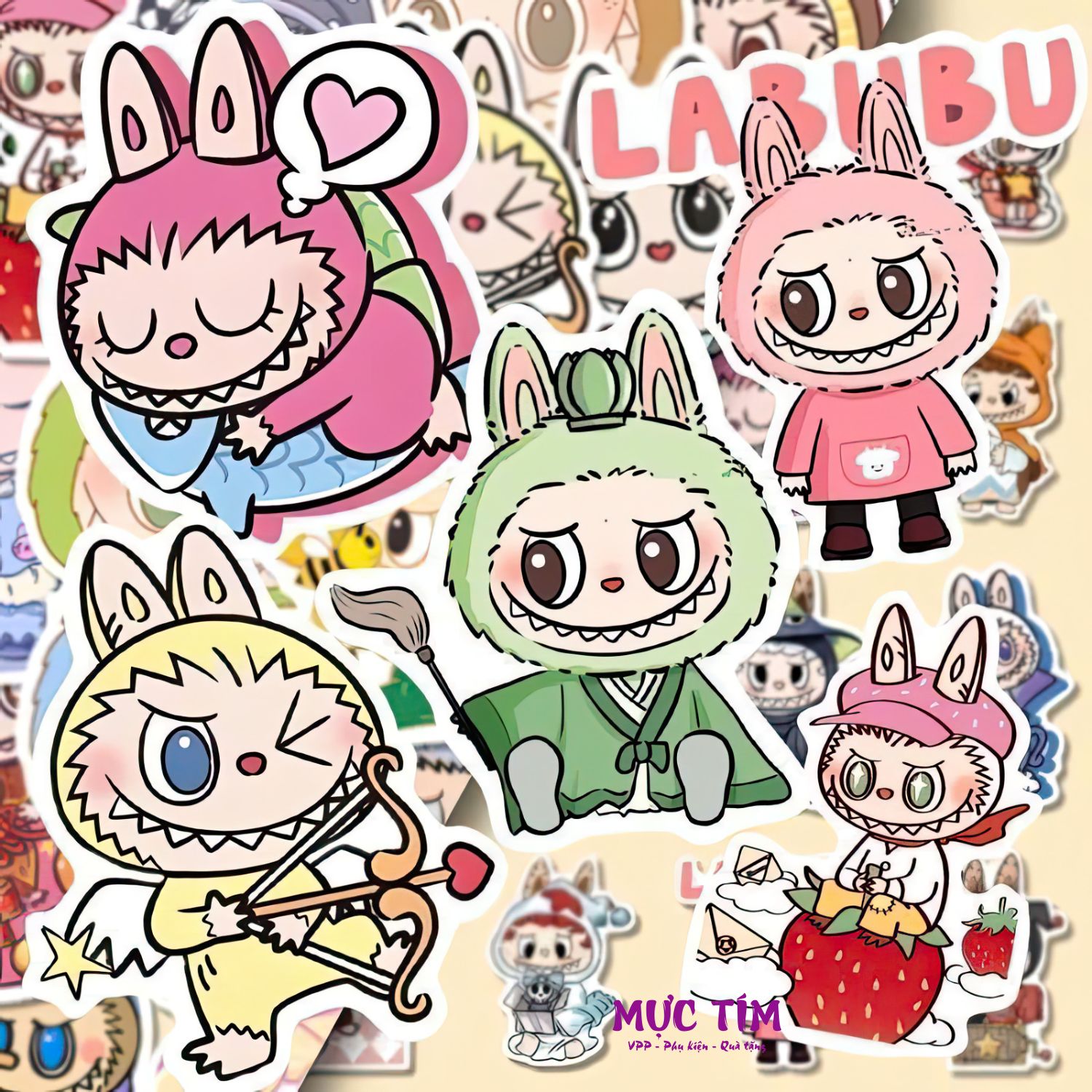 Set 50 tấm Sticker Labubu chống nước