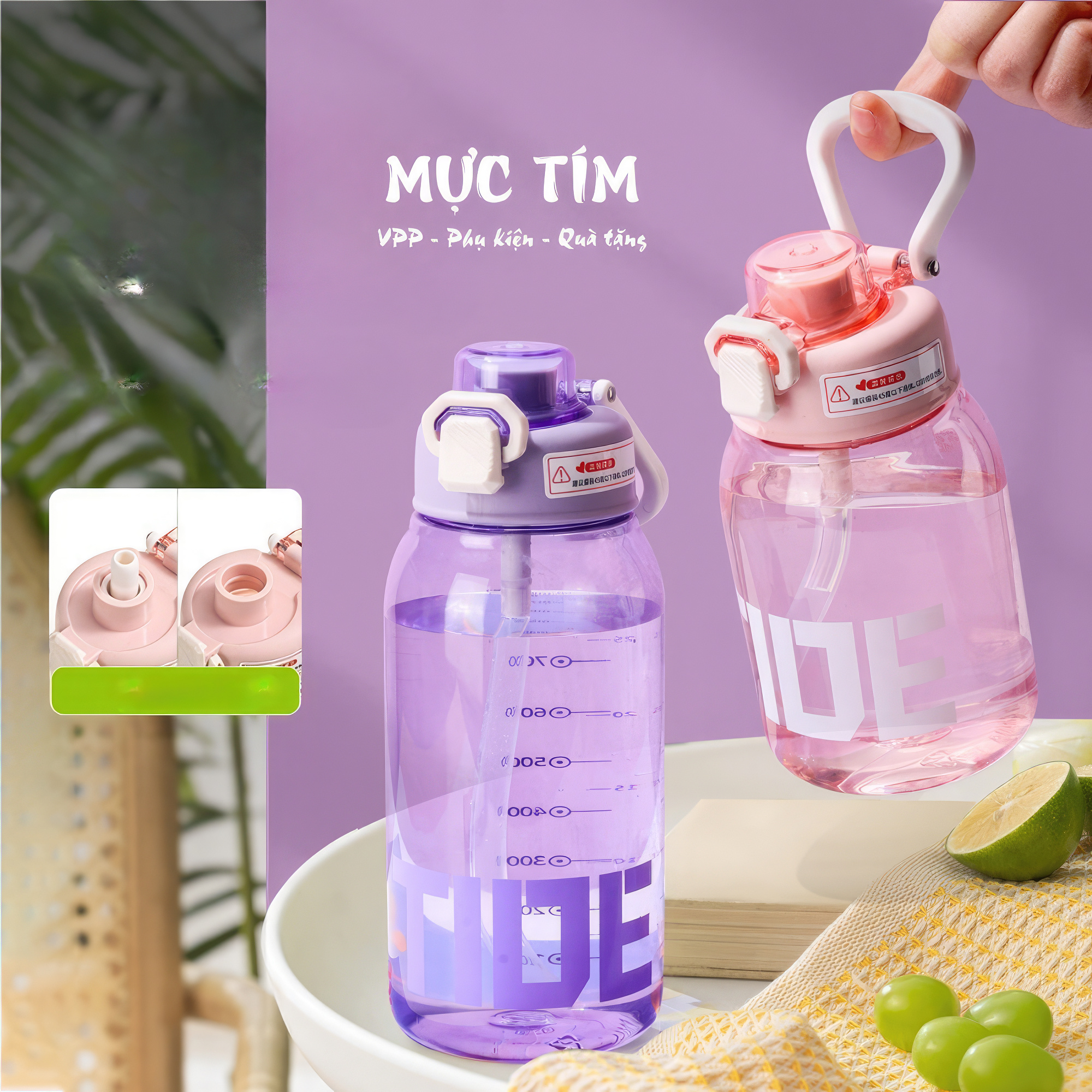 Bình nước nhựa TIDE trong suốt
