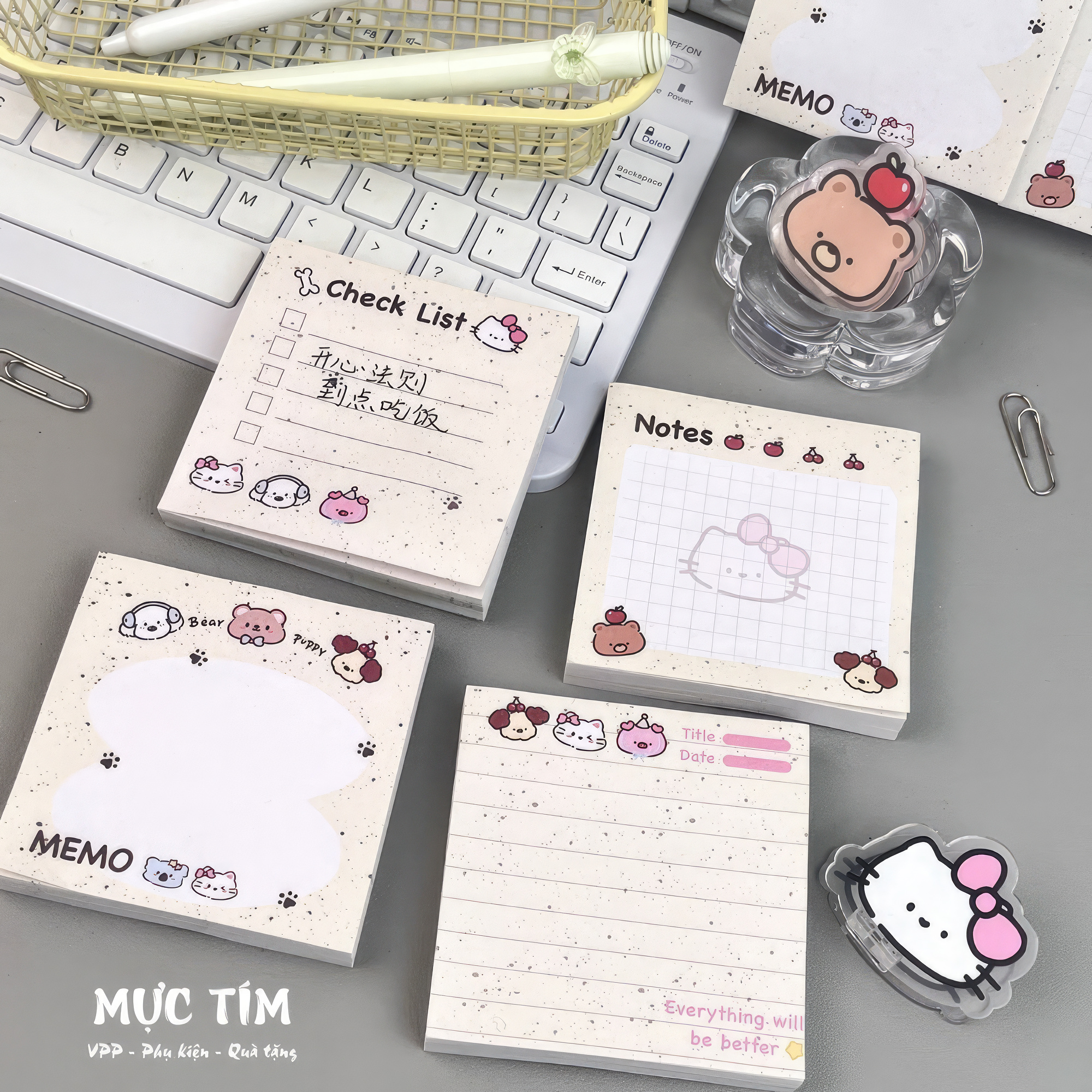 Giấy note Hello Kitty cute 8k
