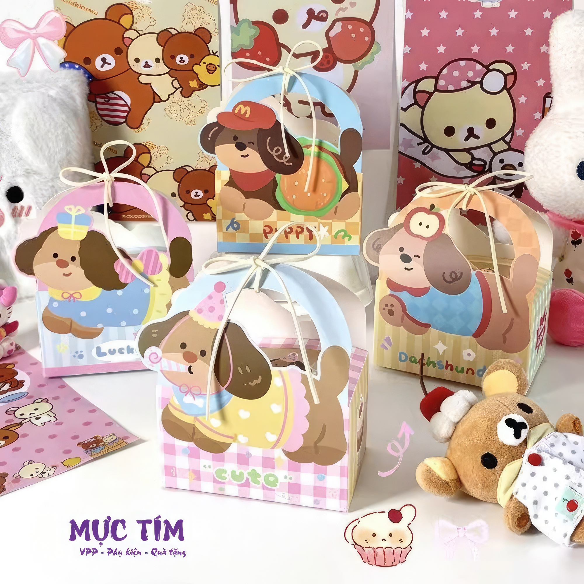 Hộp quà mặt kiếng xếp gọn cute